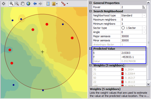 Determining the prediction for a specific location—ArcMap | Documentación